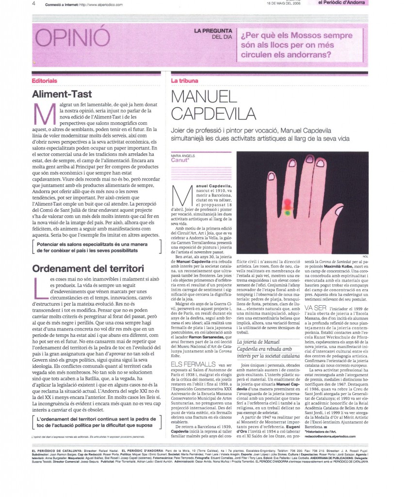 Manuel Capdevila. Joier de professió, pintor per vocació - Àngels Canut